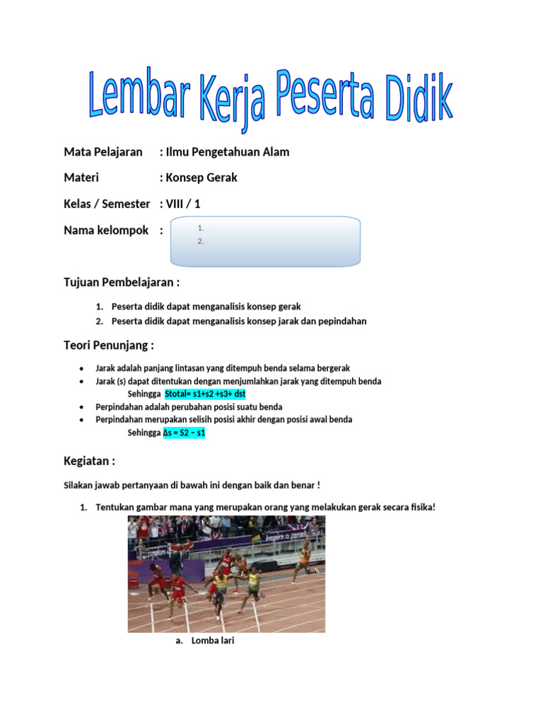 Konsep Gerak dalam Ilmu Pengetahuan Alam | PDF