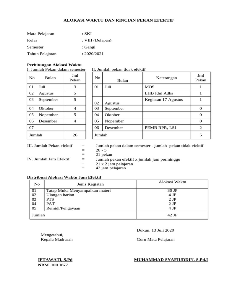 RPE GANJIL KLS 8 | PDF