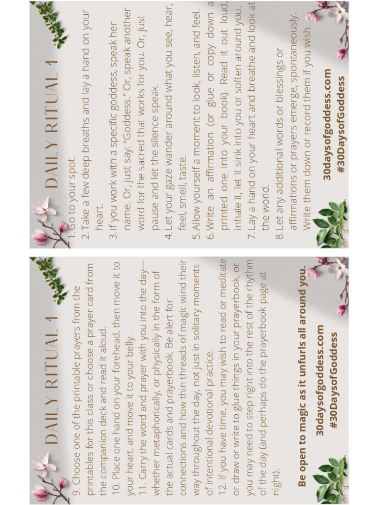 Daily Rituals Handout Set | PDF | Prayer