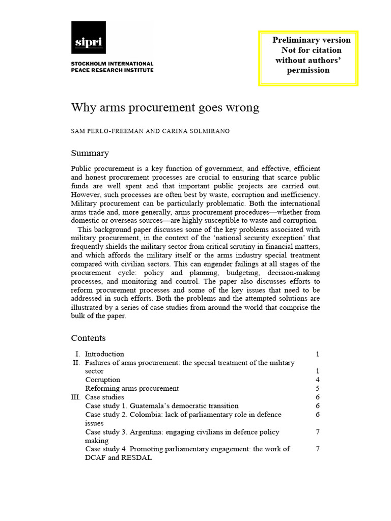 Why Arms Procurement Goes Wrong | PDF | Corruption | Military