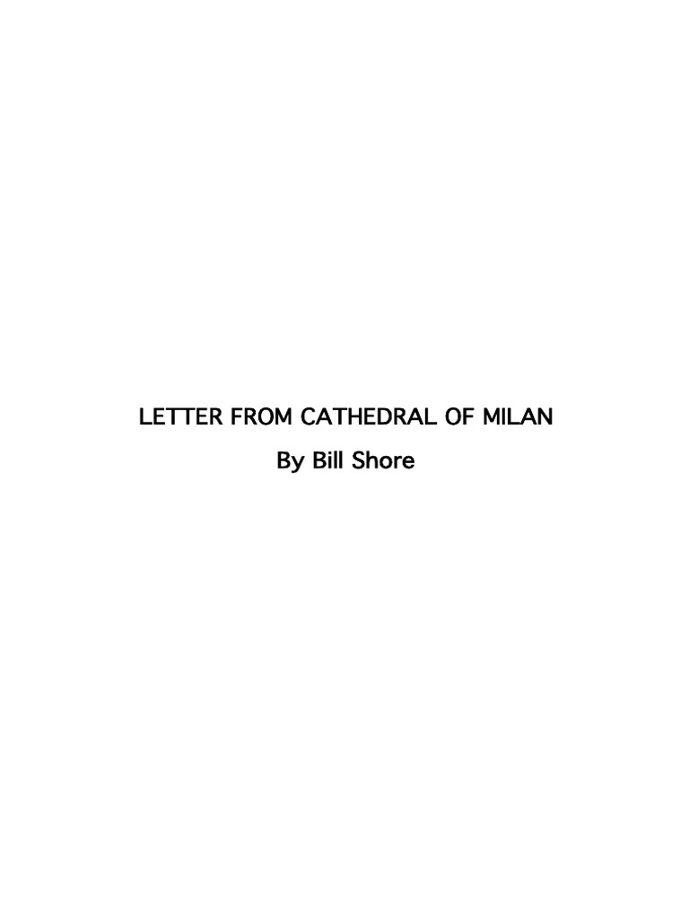 Letter From Cathedral of Milan - by Bill Shore | PDF | Milan | Gothic ...