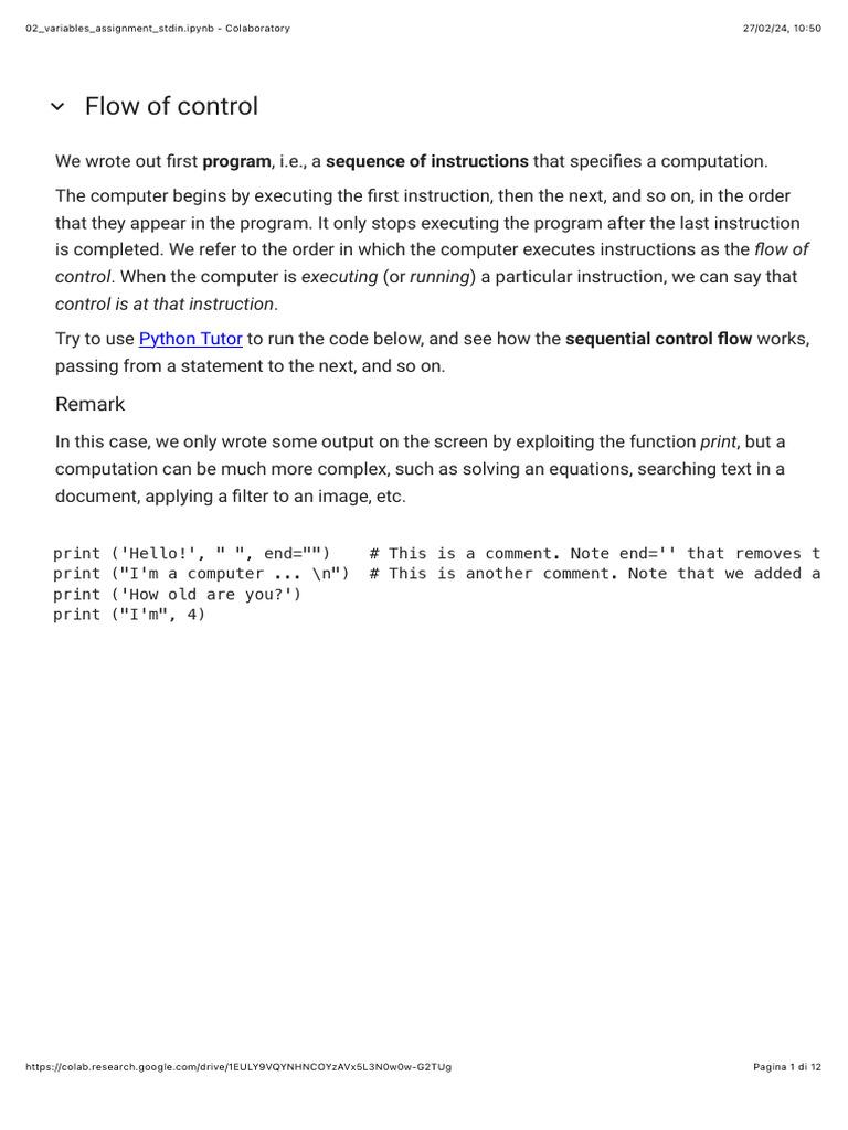 02 Variables Assignment Stdin Ipynb Colaboratory Pdf 5939
