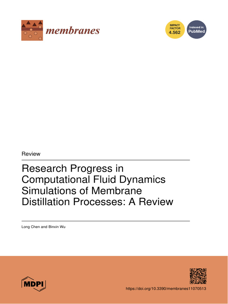 Membranes 11 00513 With Cover | PDF | Membrane | Distillation