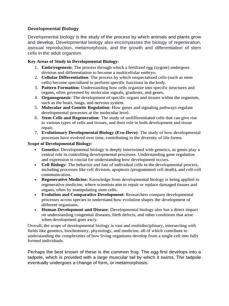 Developmental Biology Chapter 1 | PDF | Cell Signaling | Developmental ...
