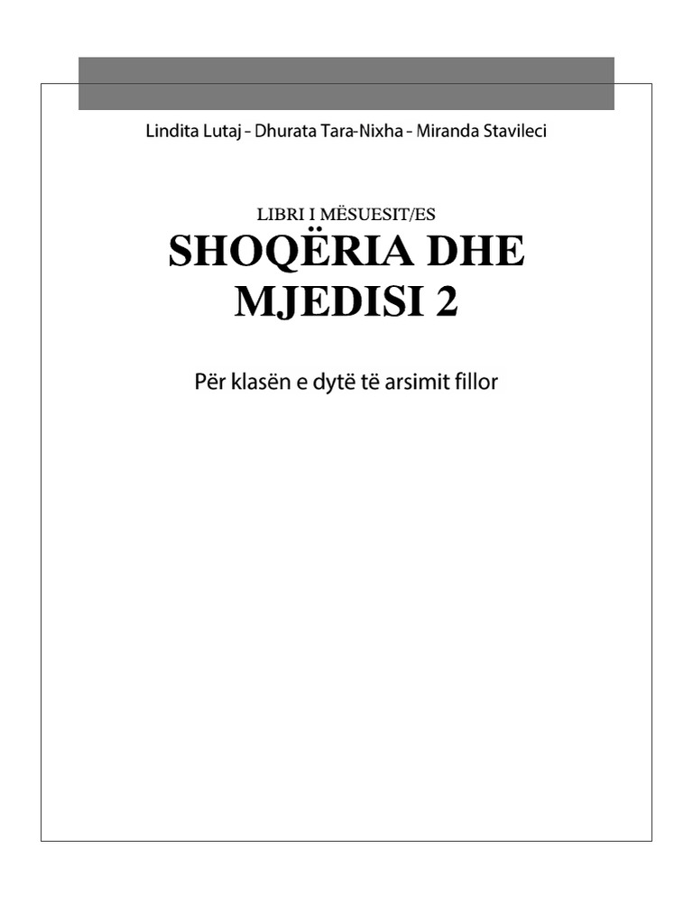 61 Shoqeria dhe mjedisi 2 - Libri i mesuesit | PDF