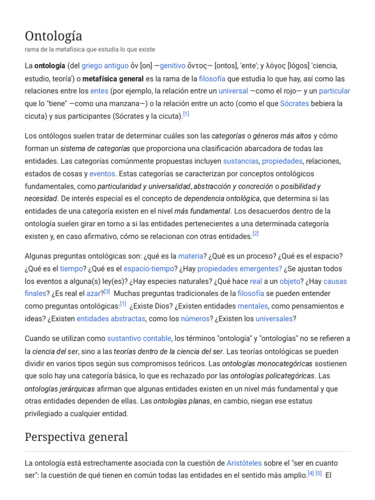 Ontología - Wikipedia, La Enciclopedia Libre | PDF | Ontología ...
