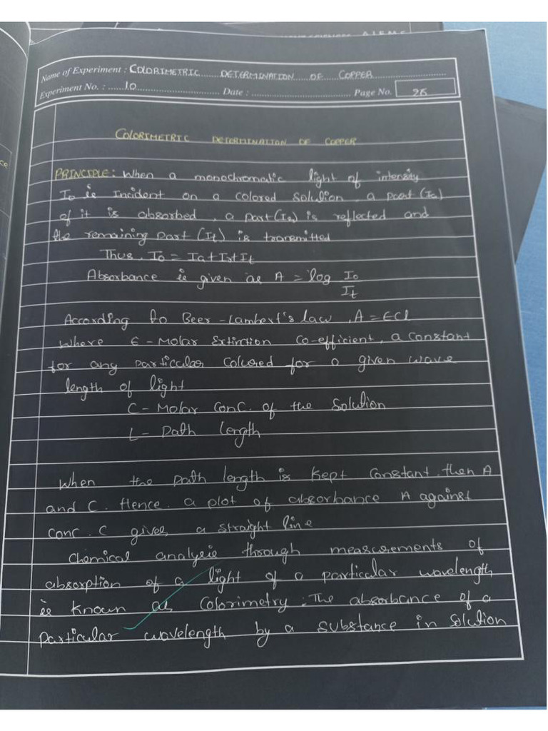 Colorimetric Determination of Copper | PDF