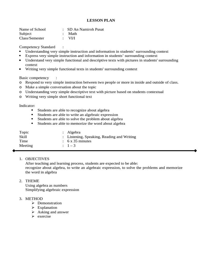 Lesson Plan Math 1 & 2 | PDF | Rectangle | Triangle