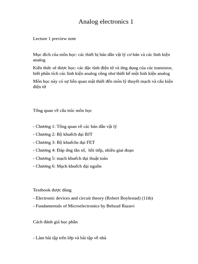 LECTURE NOTE 1 | PDF