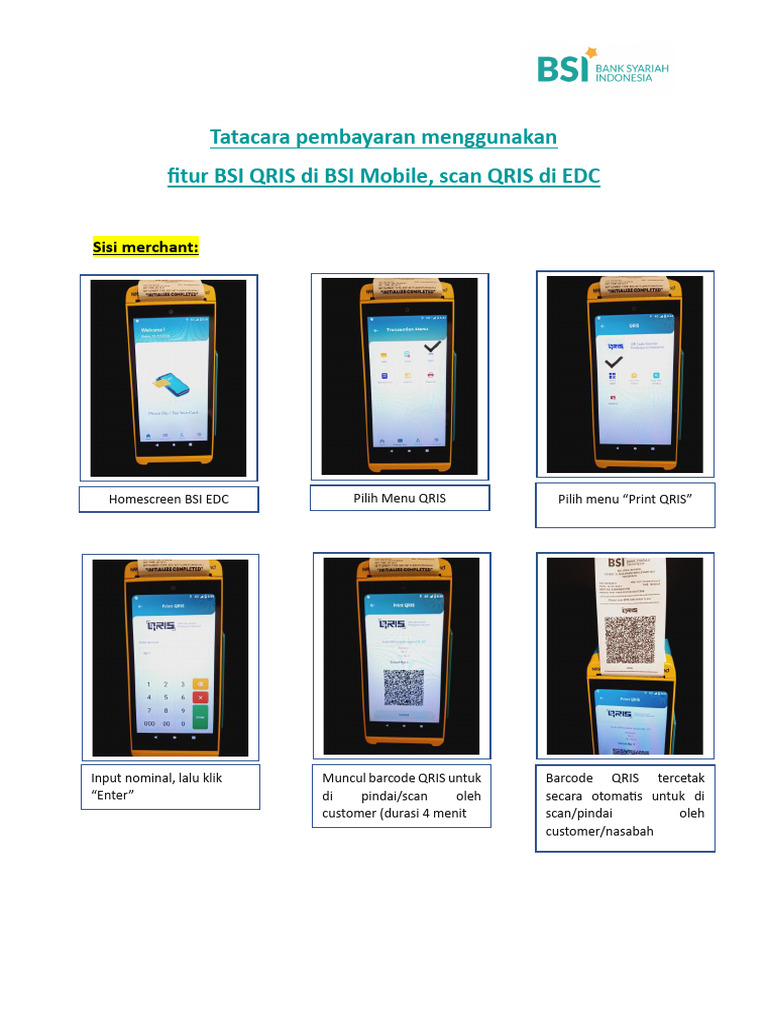 Flow Pembayaran Menu QRIS BSIM Di QRIS EDC | PDF