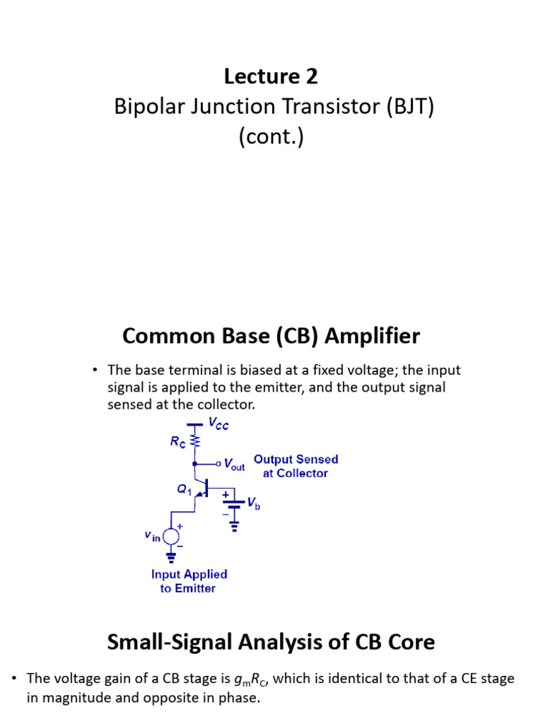 Lecture 2 Part4 | PDF | Bipolar Junction Transistor | Amplifier