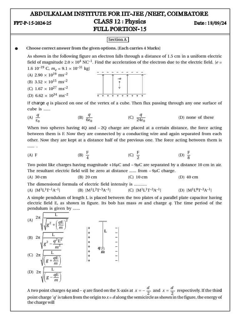 Fullportion 15 d18 Sept 2024 | PDF | Atomic Nucleus | Magnetic Field
