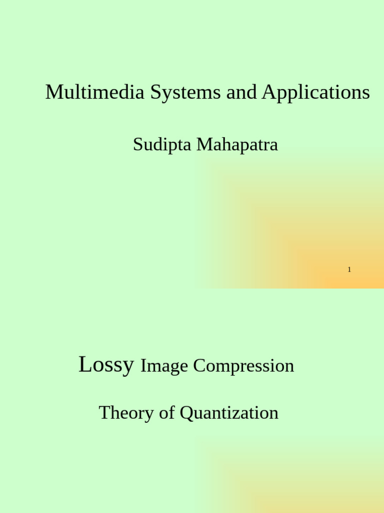 Lecture 6-Lossy Image Compression Techniques | PDF | Data Compression ...