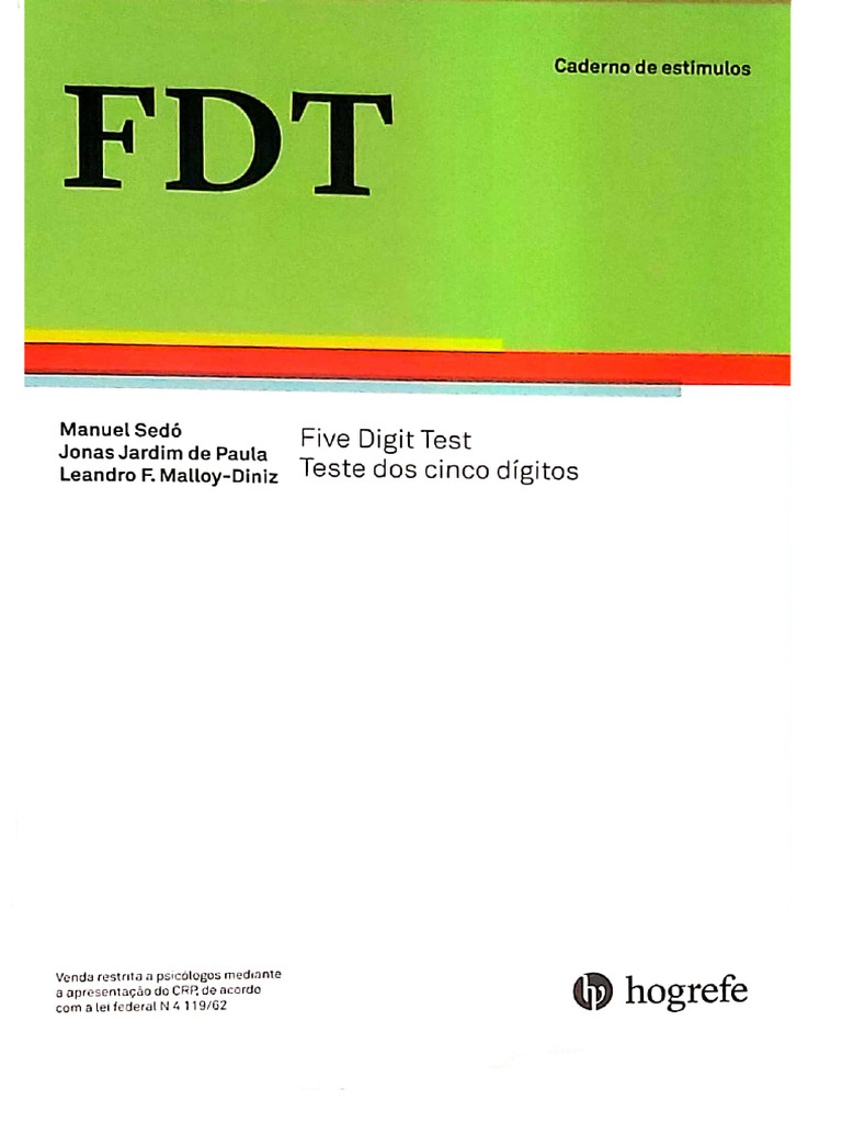 Livro de Estímulos - FDT | PDF