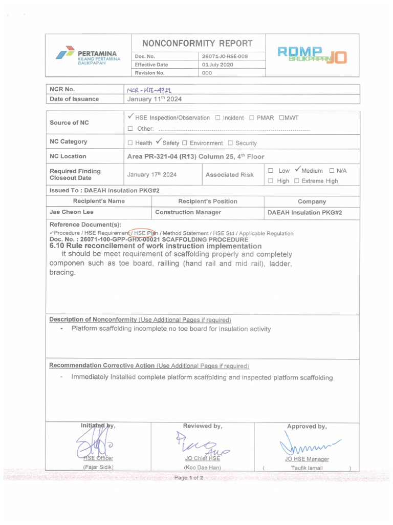 NCR-HSE-4721 | PDF