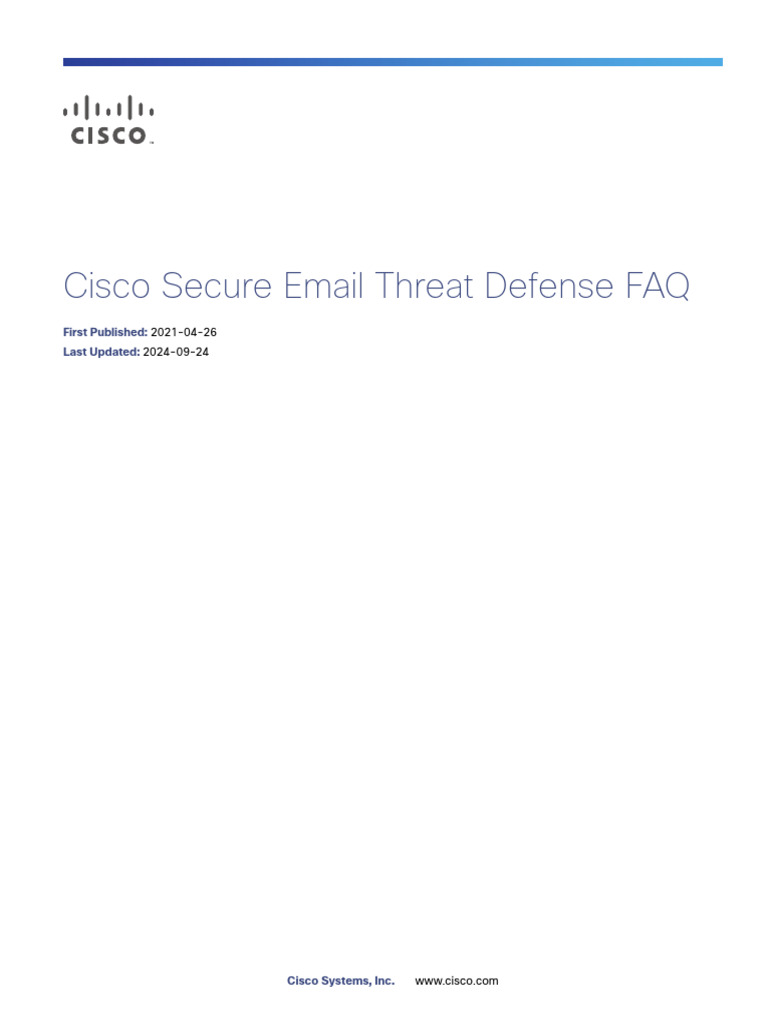 Cisco Email Threat Defense FAQ | PDF | Email Spam | Login