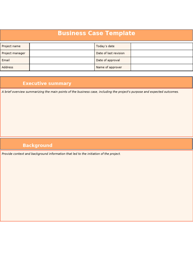Business Case Template File Word | PDF