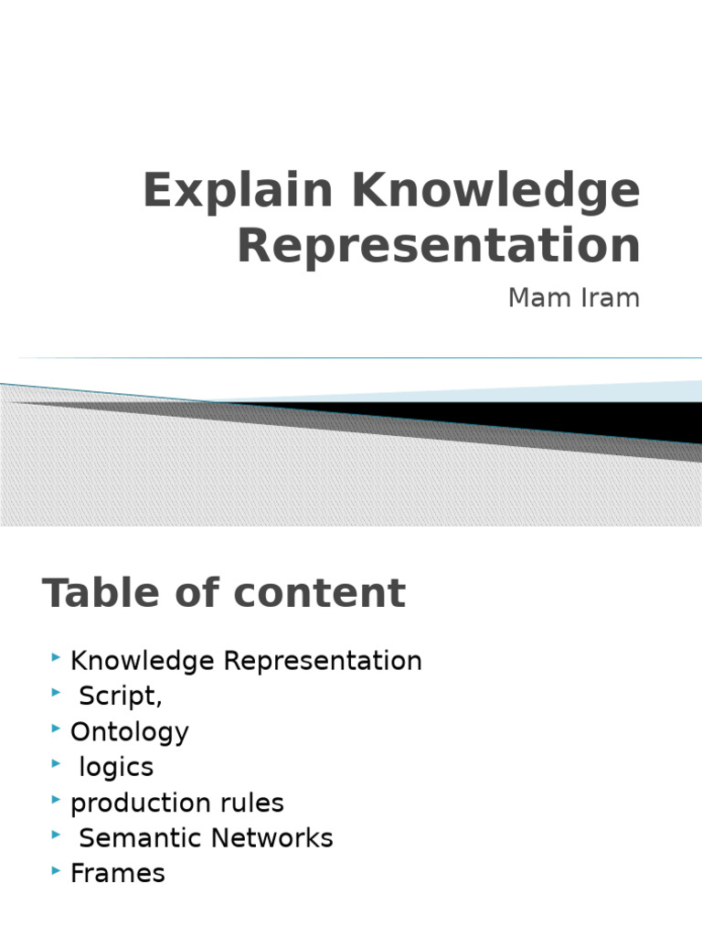 Explain Knowledge Representation 1 | PDF | Knowledge Representation And Reasoning | First Order ...