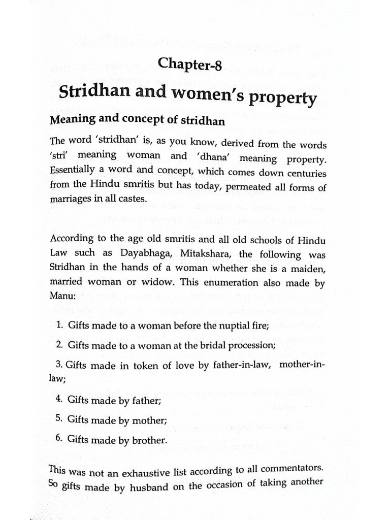 Chapter 8 Stridhan | PDF
