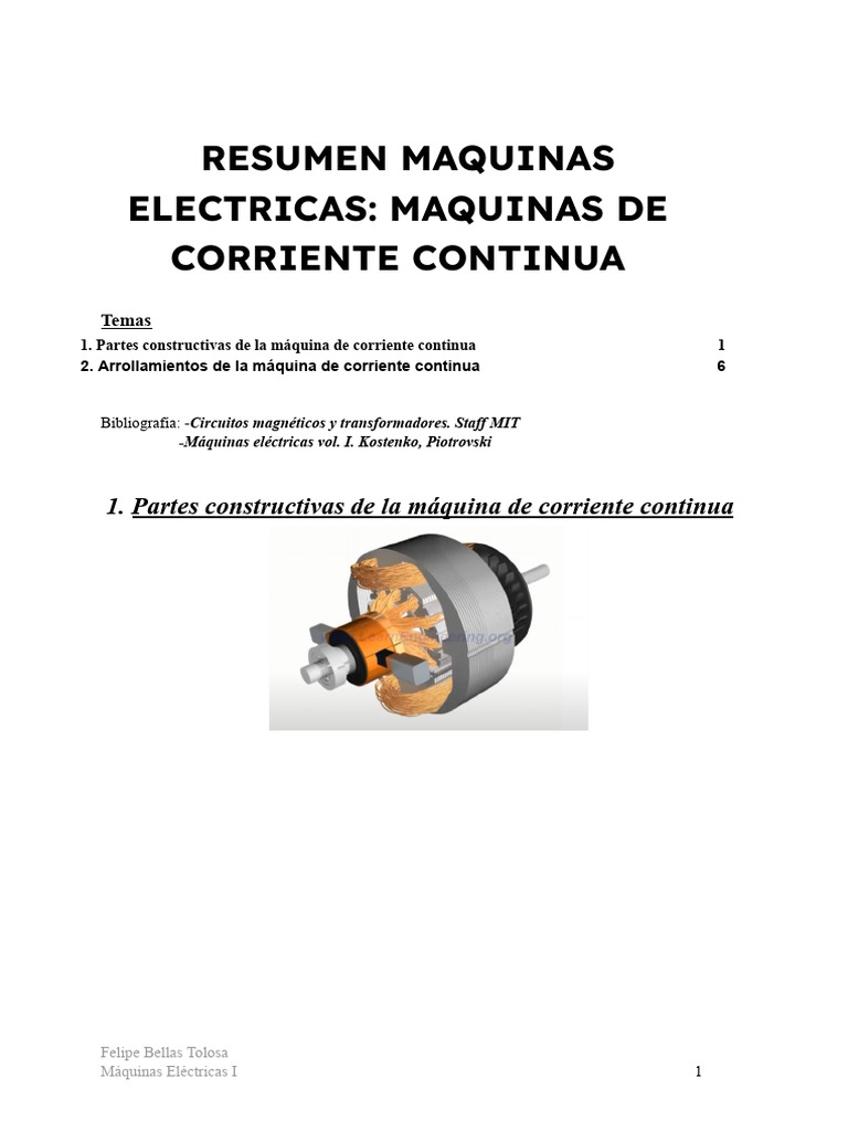 Máquinas de Corriente Continua | PDF | Corriente eléctrica | Generador eléctrico