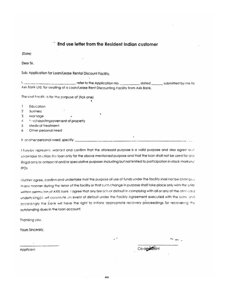 End Use Letter | PDF