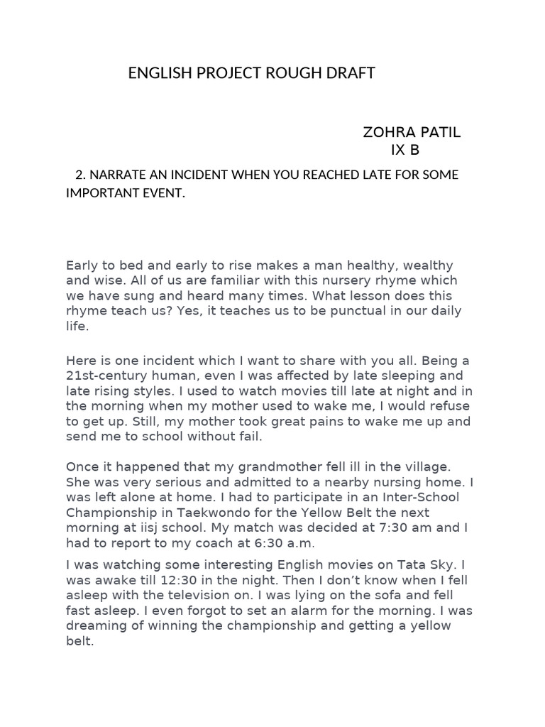 ENGLISH LANGUAGE PROJECT ROUGH DRAFT | PDF