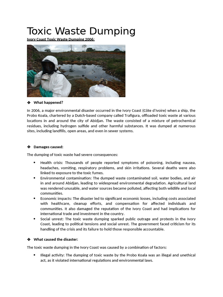 Impact of Human Activities On Nature - Toxic Waste Dumping | PDF ...