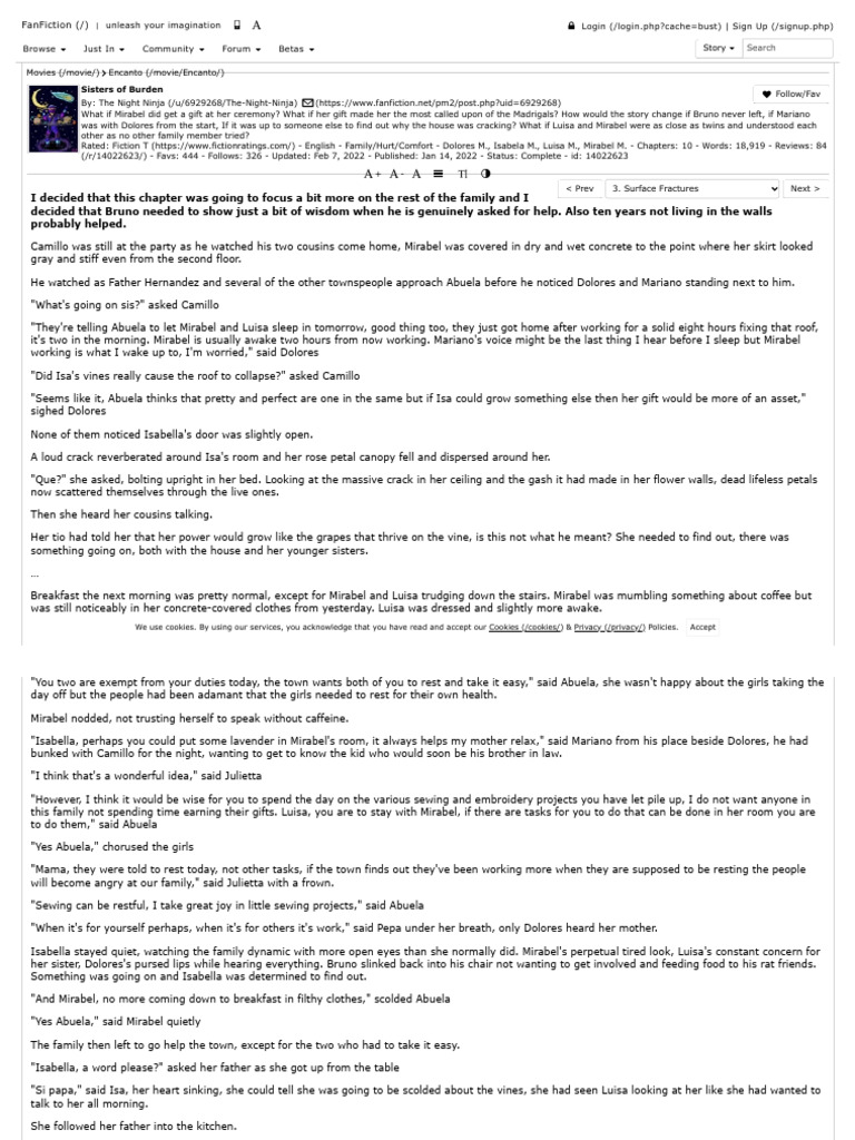 Sisters of Burden Chapter 3 - Surface Fractures, An Encanto Fanfic - FanFiction | PDF