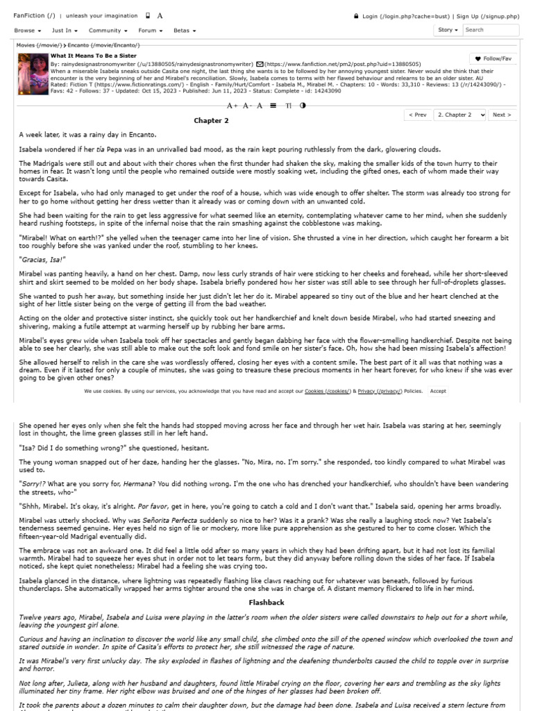 What It Means To Be A Sister Chapter 2, An Encanto Fanfic - FanFiction | PDF
