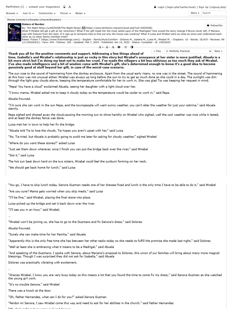 Sisters of Burden Chapter 2 - Perfectly Practical, An Encanto Fanfic - FanFiction | PDF