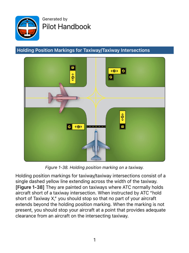 Pilot Handbook Holding Position Markingsfor Taxiway Taxiway ...