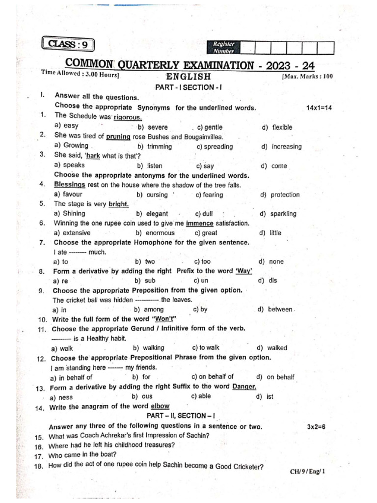 9th-English-EM-Quarterly-Exam-2023-Original-Question-Paper-Chennai ...