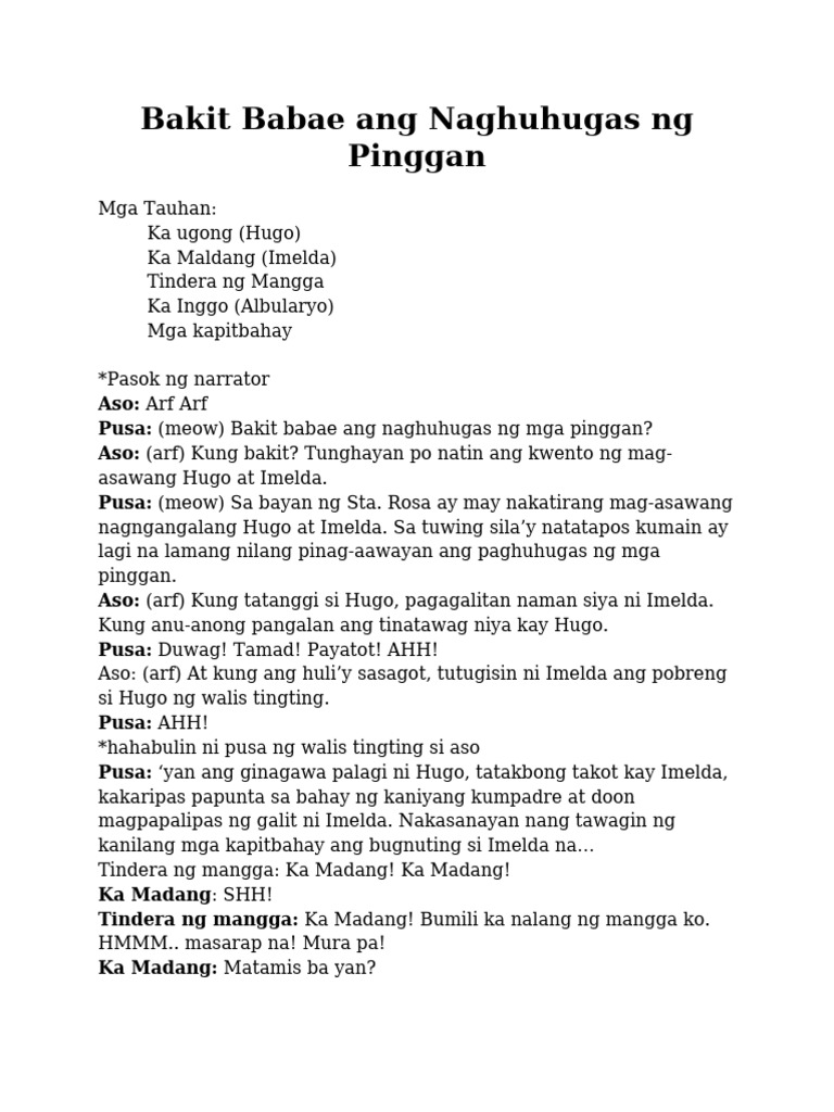 Bakit Babae Ang Naghuhugas NG Pinggan | PDF