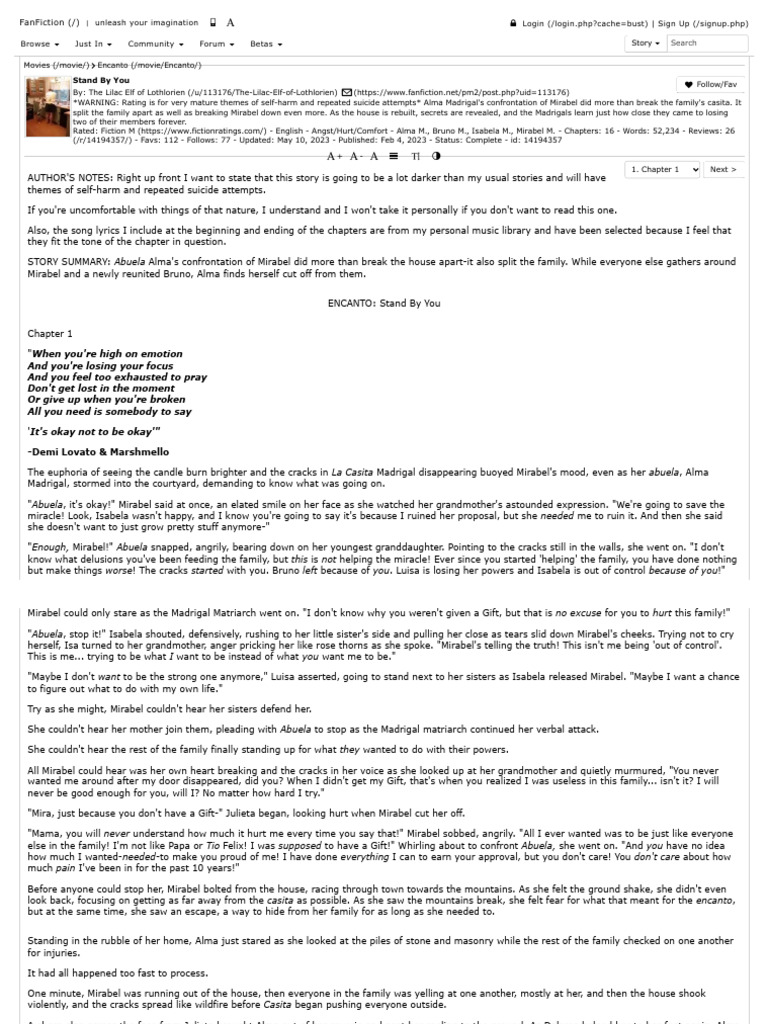 Stand by You Chapter 1, An Encanto Fanfic - FanFiction | PDF