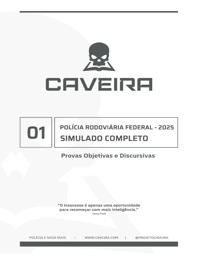 1º Simulado PRF 2025 - Projeto Caveira | PDF