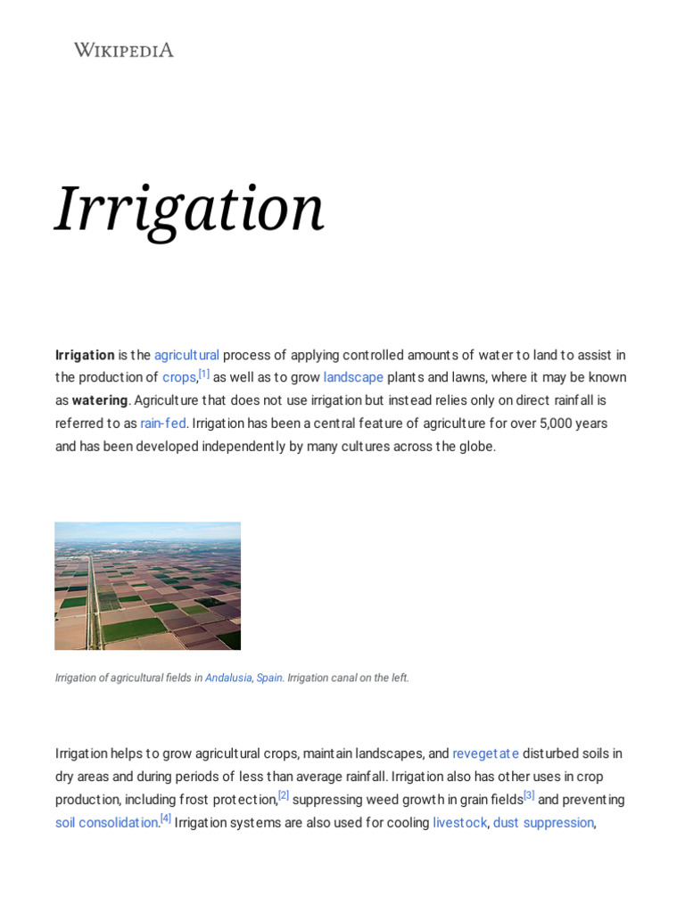 Irrigation - Wikipedia | PDF