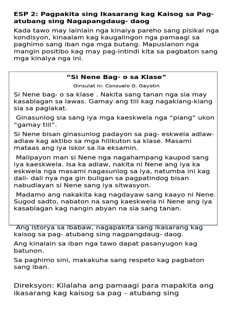 ESP 2 Worksheet Thursday | PDF