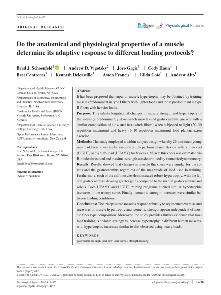 Do The Anatomical and Physiological Properties of A Muscle Determine ...