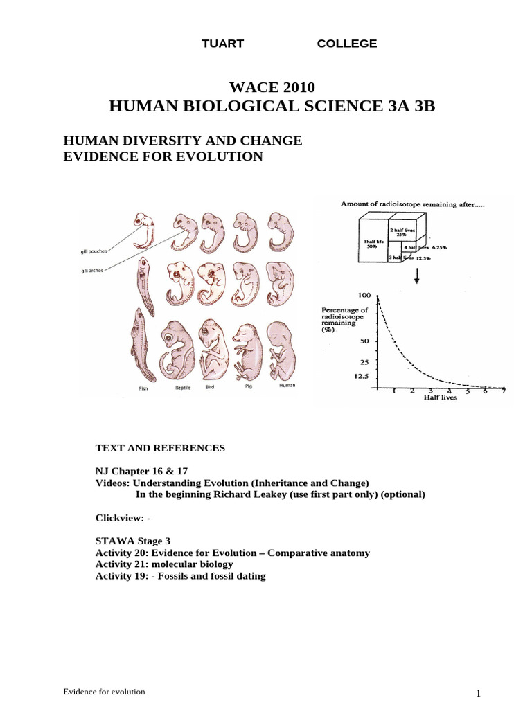 Evidence for evolution | PDF | Fossil | Evolution