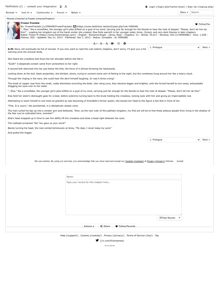 Frozen Fractals Chapter 1 - Prologue, A Frozen Fanfic - FanFiction | PDF