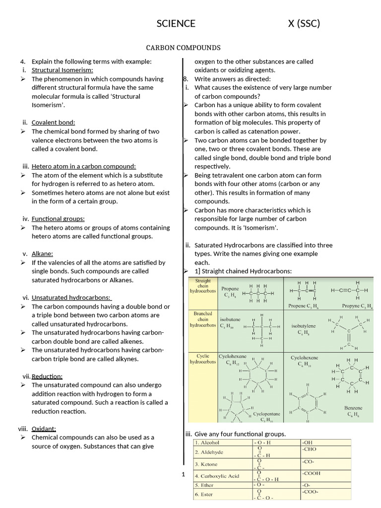 Carbon Compounds | PDF | Hydrocarbons | Alkene