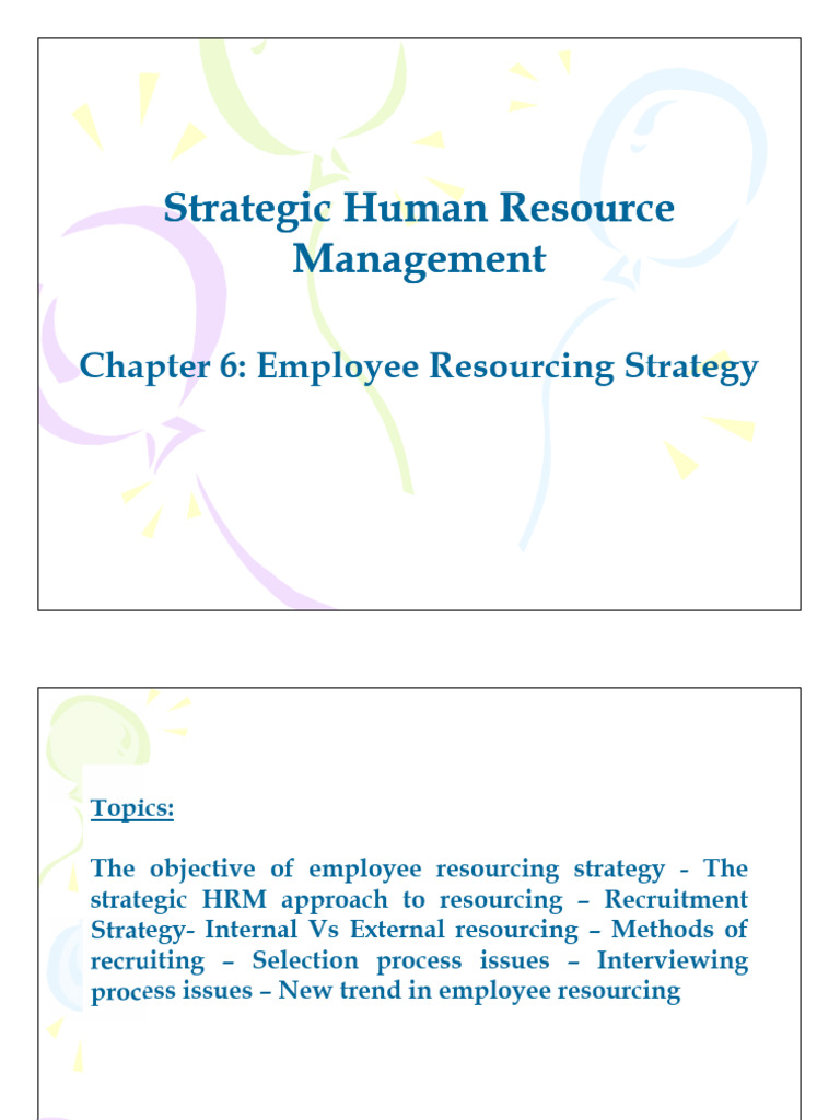 Employee Resourcing Strategy | PDF | Human Resource Management ...