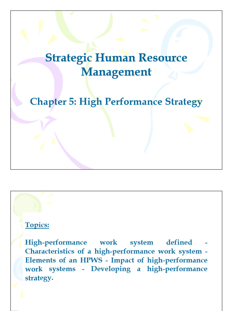 High Performance Strategy | PDF | Human Resource Management | Business