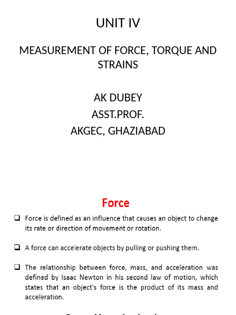 Force Torque and Strain Measurement KME201T | PDF