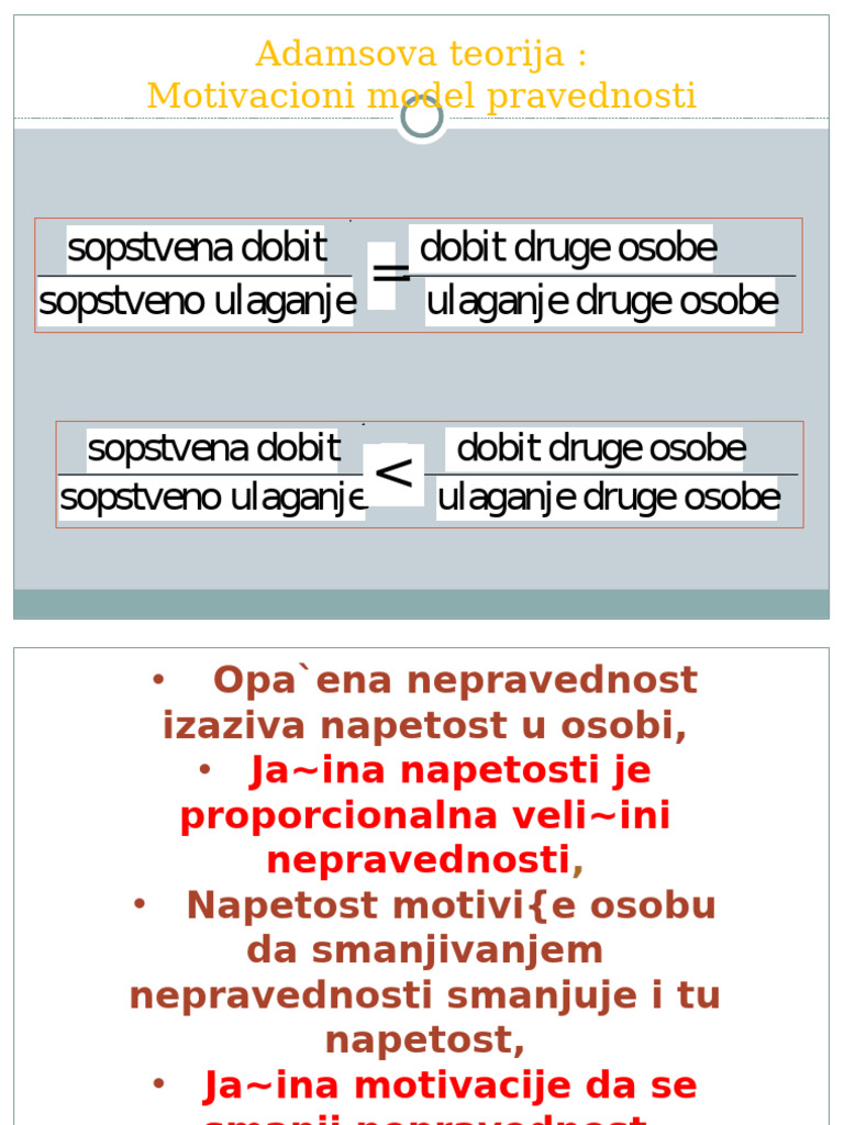 Motivacioni Model Pravednosti | PDF