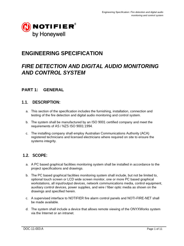 DOC-11-003 - OnyxWorks Engineering Specification rev B | PDF | Computer ...