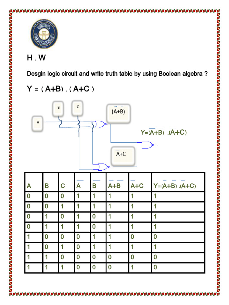 Boolean Logic Circuit Design | PDF