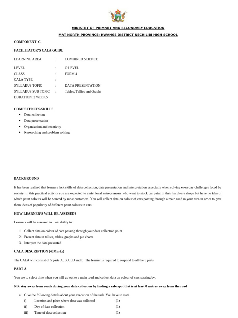 Combined Science Component 3 | PDF | Chart | Data