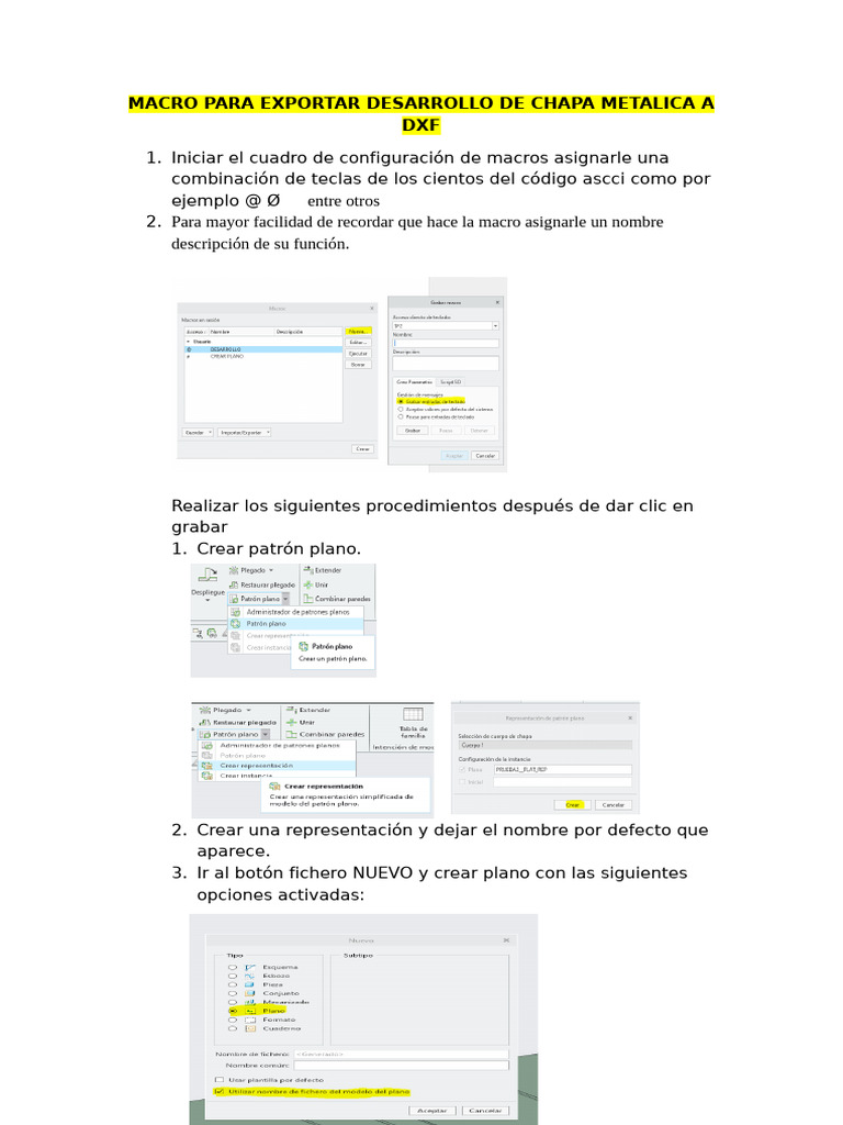 Macro para Exportar Desarrollo de Chapa Metalica A DXF | PDF