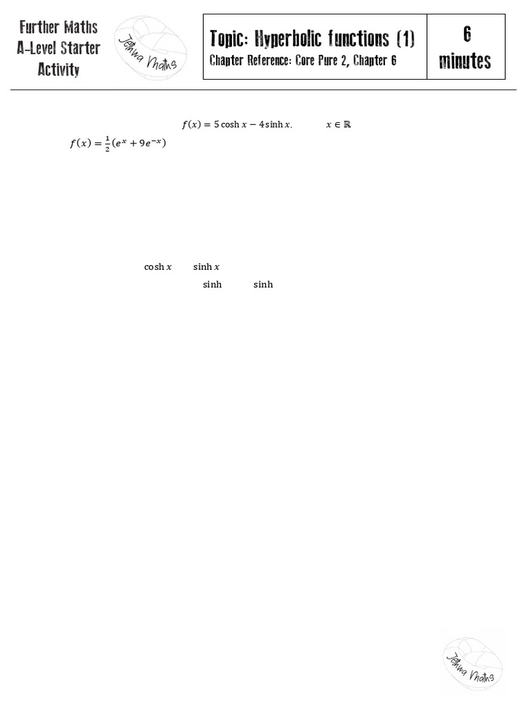 chapter_6_hyperbolic_functions1.1 | PDF | Exponential Function | Differential Calculus